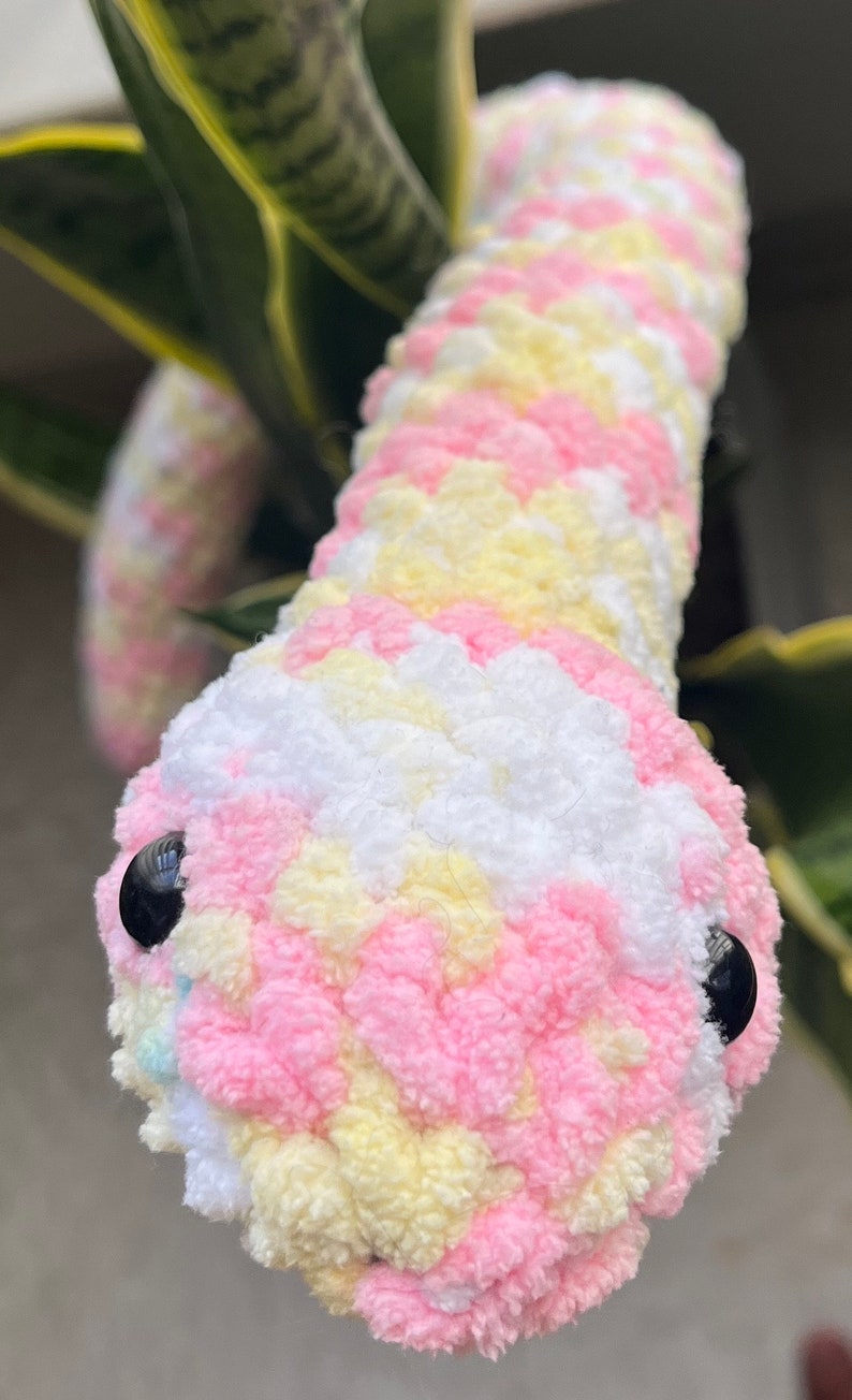 Crochet Pink Lemonade Snake Plushie - Etsy