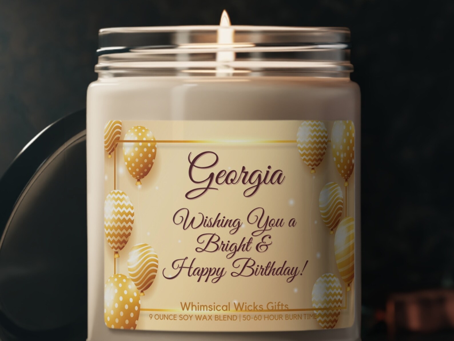 Personalized Happy Birthday Candle, Long-lasting Natural Fragrance Soy ...