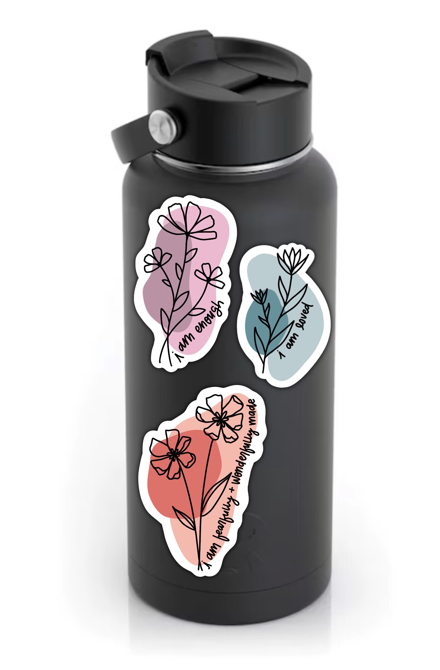 Christian Affirmation Sticker Pack Flower Stickers I Am Sticker I Am ...