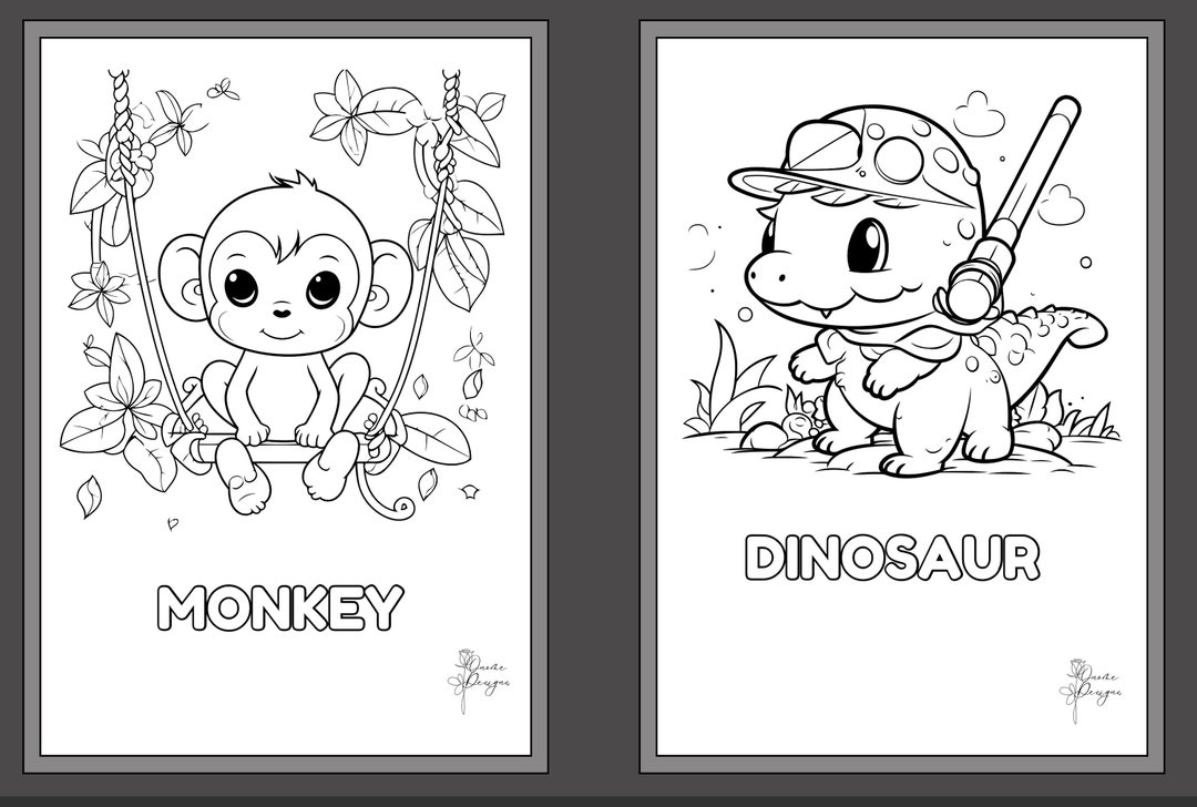 Minimalistic Coloring Book: Animals - Etsy