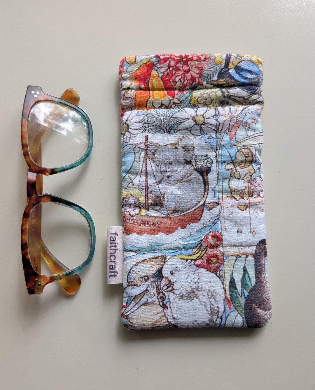 Flexi-frame Glasses Case, Aussie Animals Fabric - Etsy