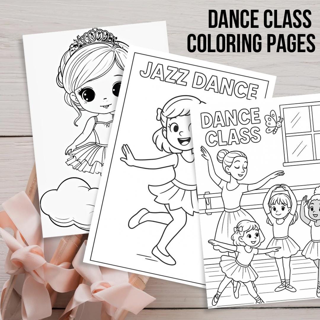 Dance Class Coloring Pages | Set of 10 | Dance Class | Dance Teacher ...