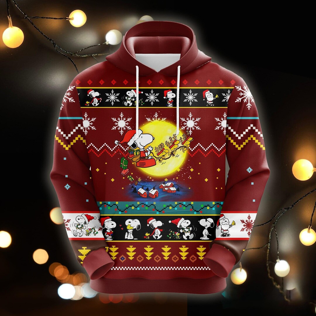 Snoopy Christmas Cute Noel Mc Ugly 3D Hoodie All Over Print - Etsy