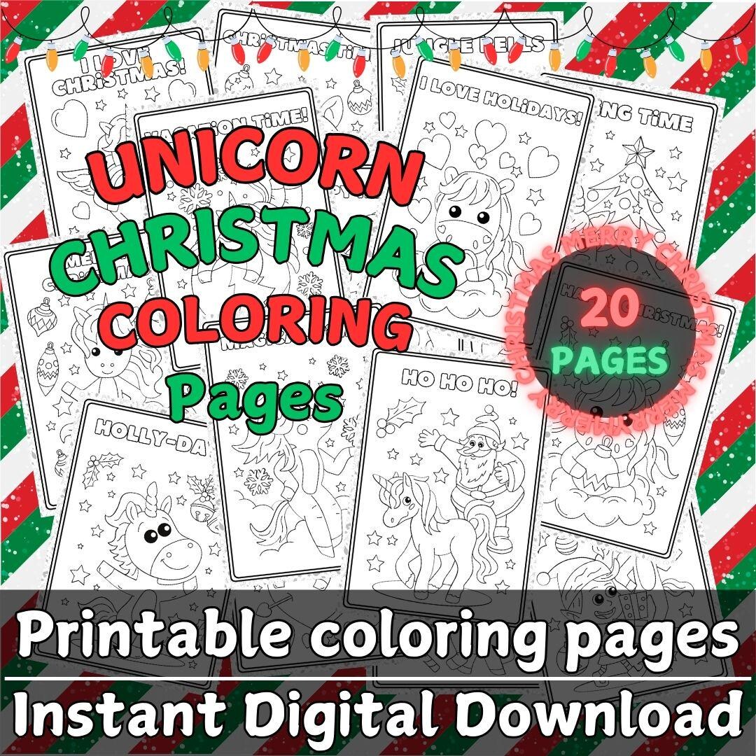 Cute Unicorn Christmas Coloring Pages , Christmas Printed Coloring ...