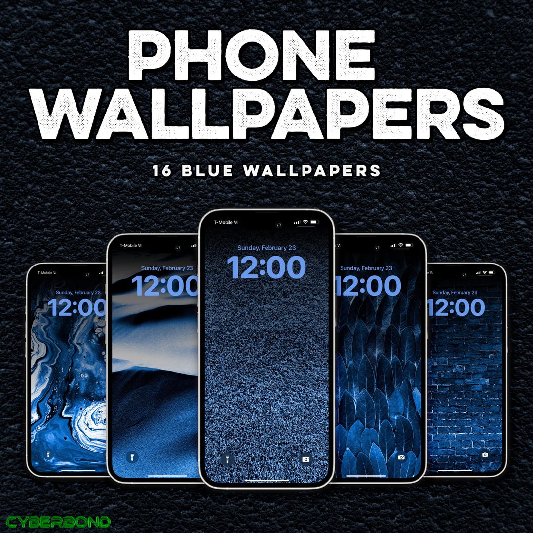 Blue iPhone Wallpaper Texture Pack – Minimal Aesthetic 4K Phone ...