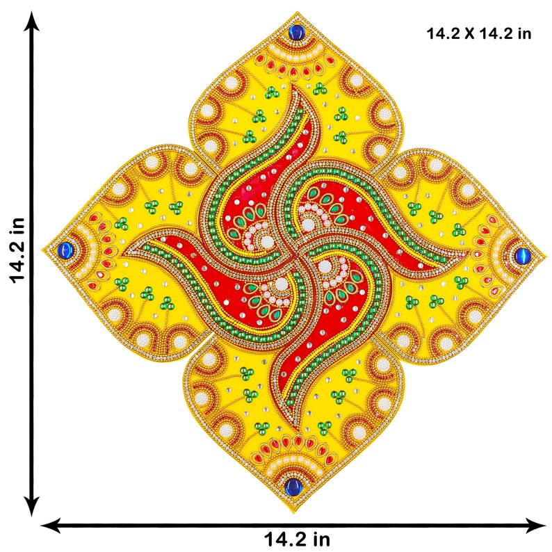 Swastik Shape Rangoli Set,handmade Acrylic Rangoli for Home and Temple ...