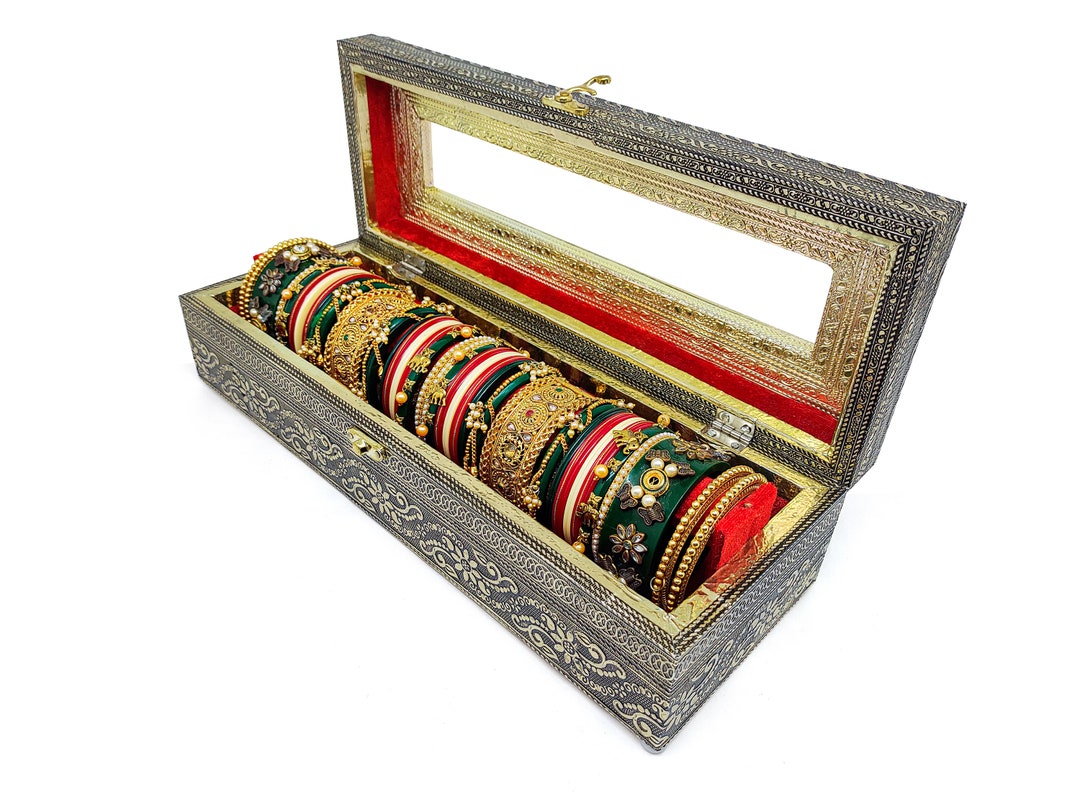 Jewelry Box, Bangle Box, Indian Wedding, Dulhan Gift, Vanity Box, Churi ...