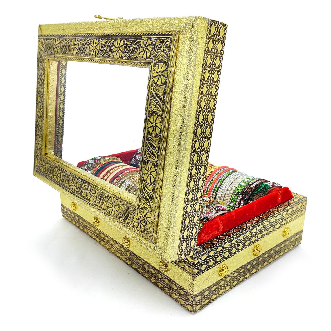 Jewelry Box, Bangle Box, Indian Wedding, Dulhan Gift, Vanity Box, Churi ...