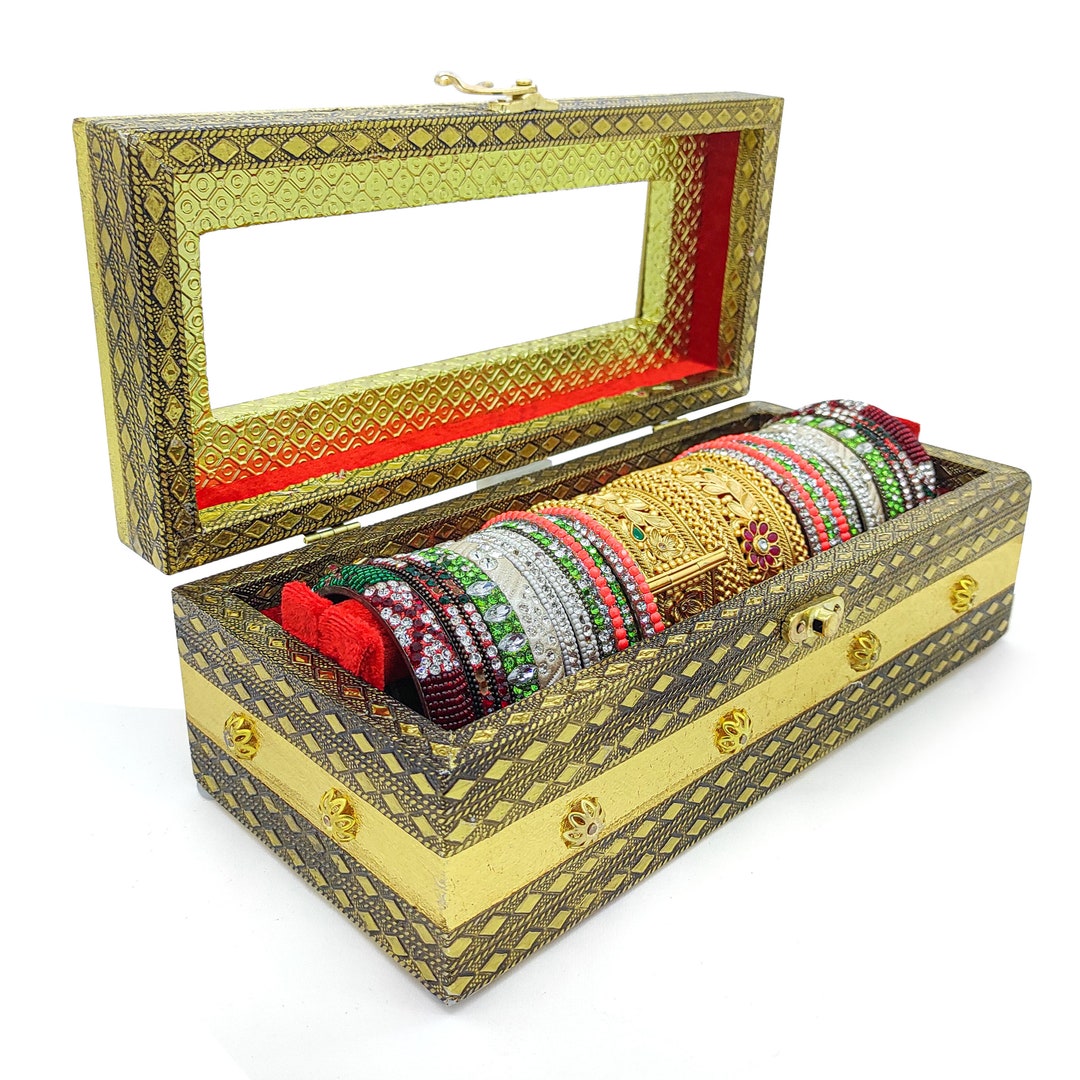 Jewelry Box, Bangle Box, Indian Wedding, Dulhan Gift, Vanity Box, Churi ...