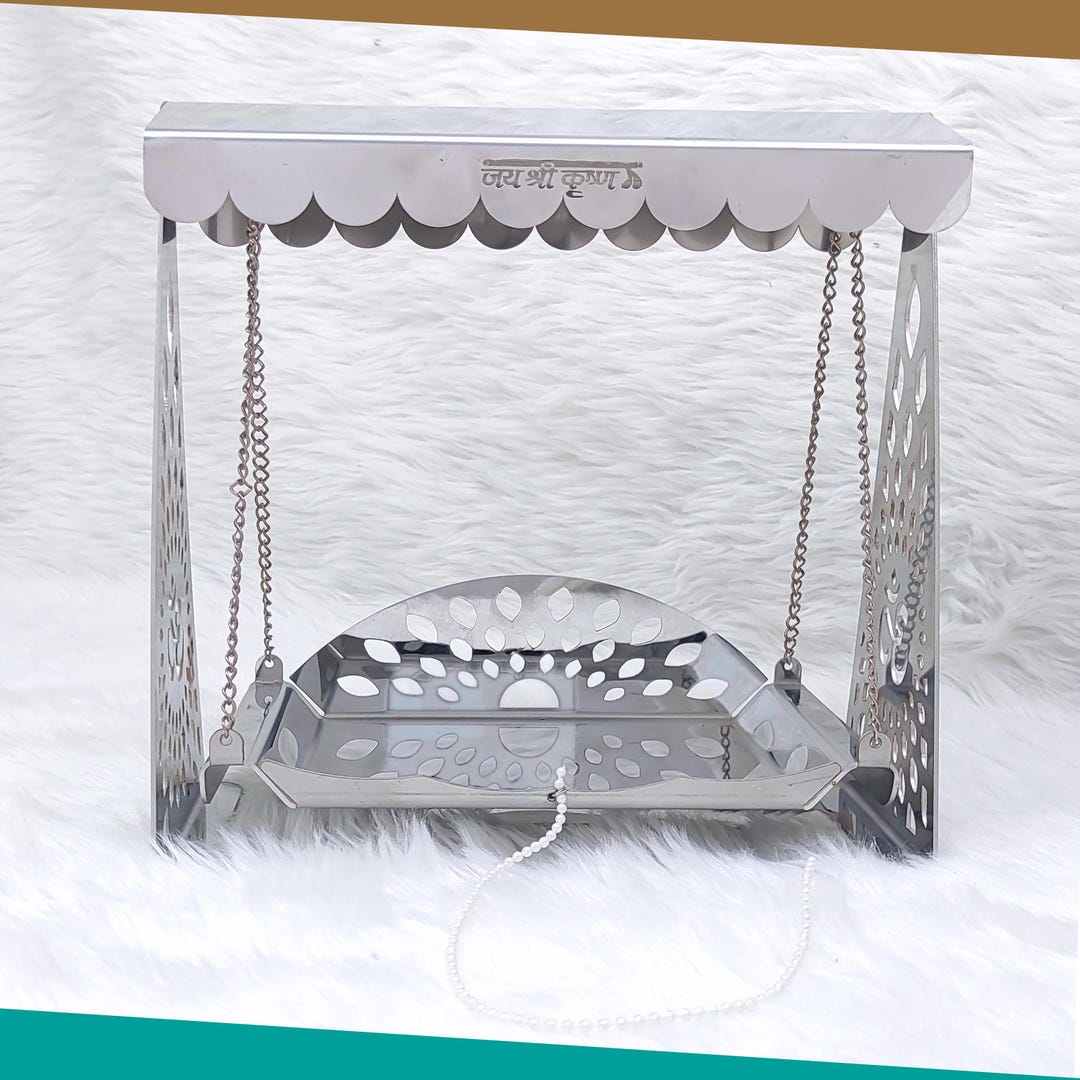 Beautiful Handcrafted Stainless Steel Handicraft Laddu Gopal Jhula With ...
