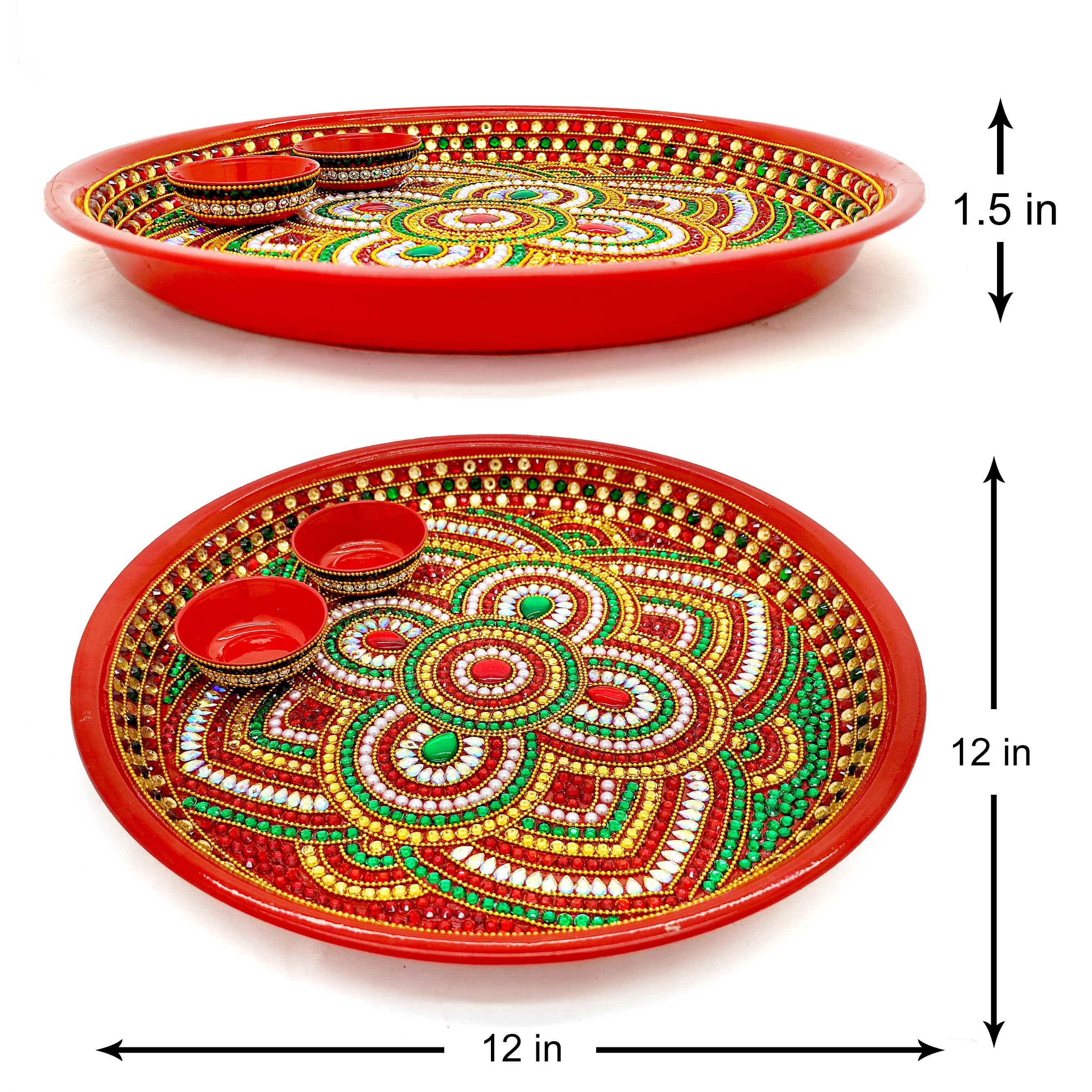 Colorful Pooja Aarti for Home, Diwali Pooja Thali Set,groom-bride ...