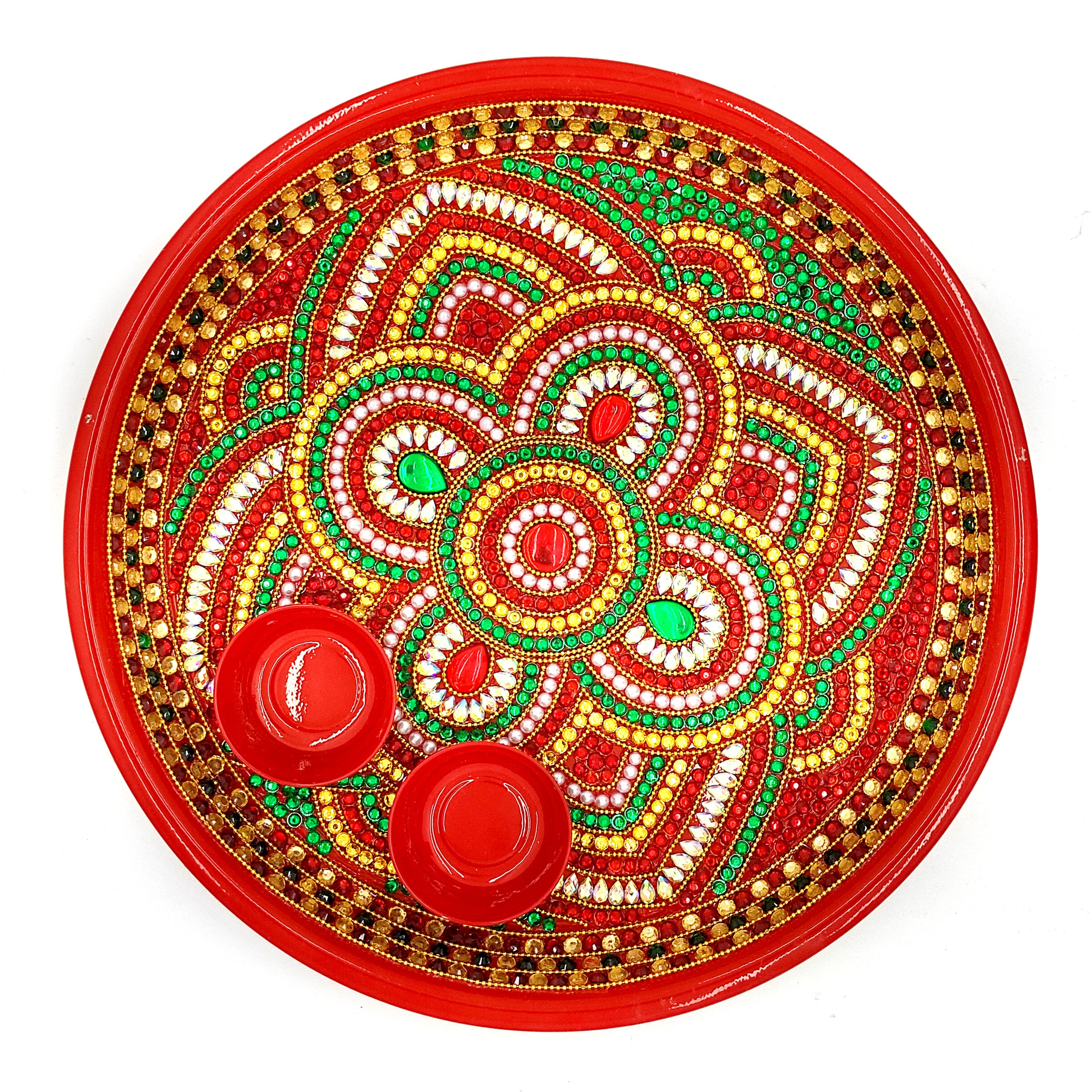Colorful Pooja Aarti for Home, Diwali Pooja Thali Set,groom-bride ...