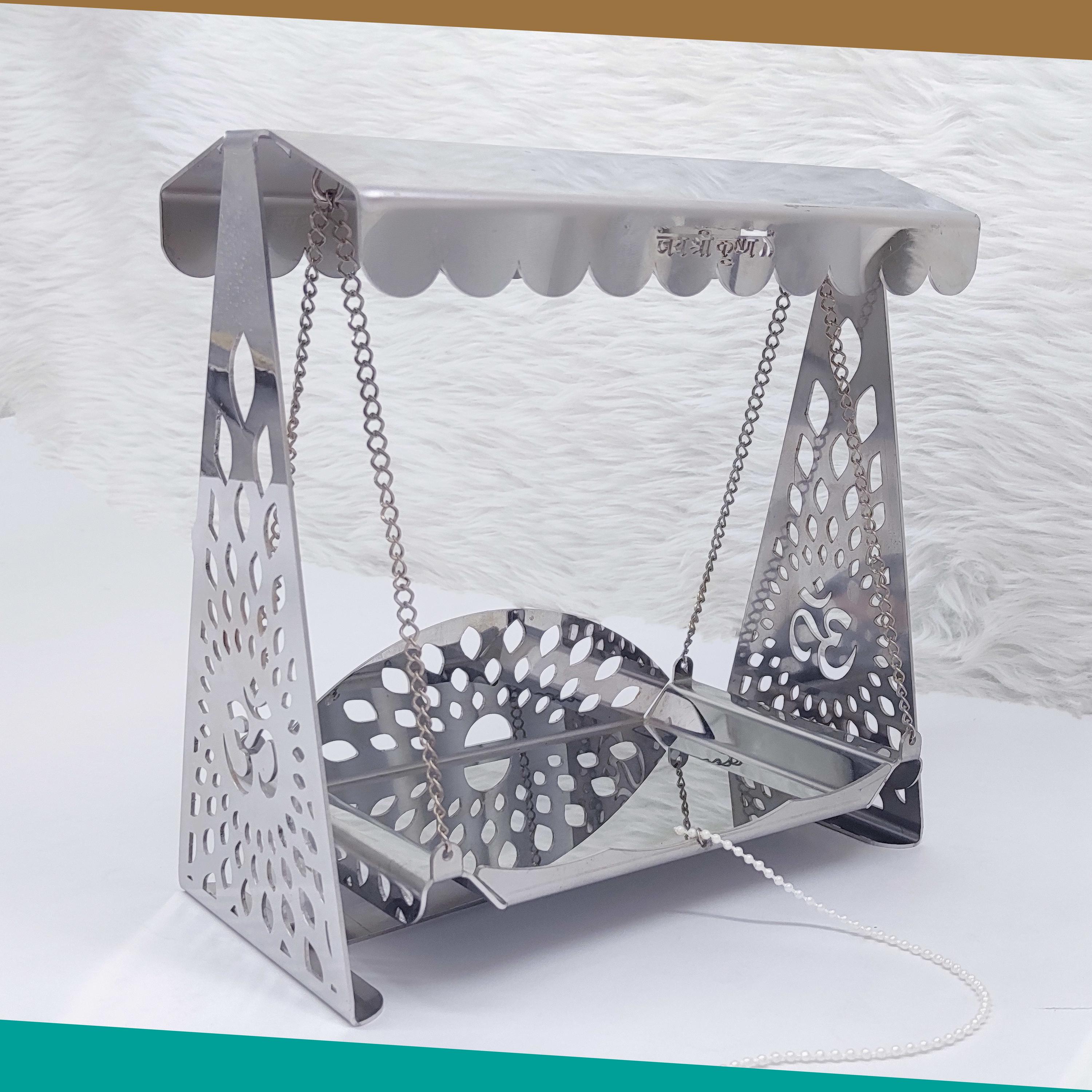 Beautiful Handcrafted Stainless Steel Handicraft Laddu Gopal Jhula With ...