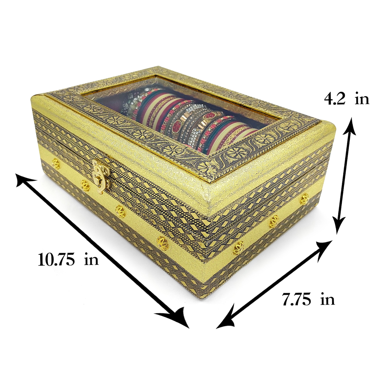 Oxidized Wooden Jewelry Box: Indian Wedding Bangle Storage - Etsy
