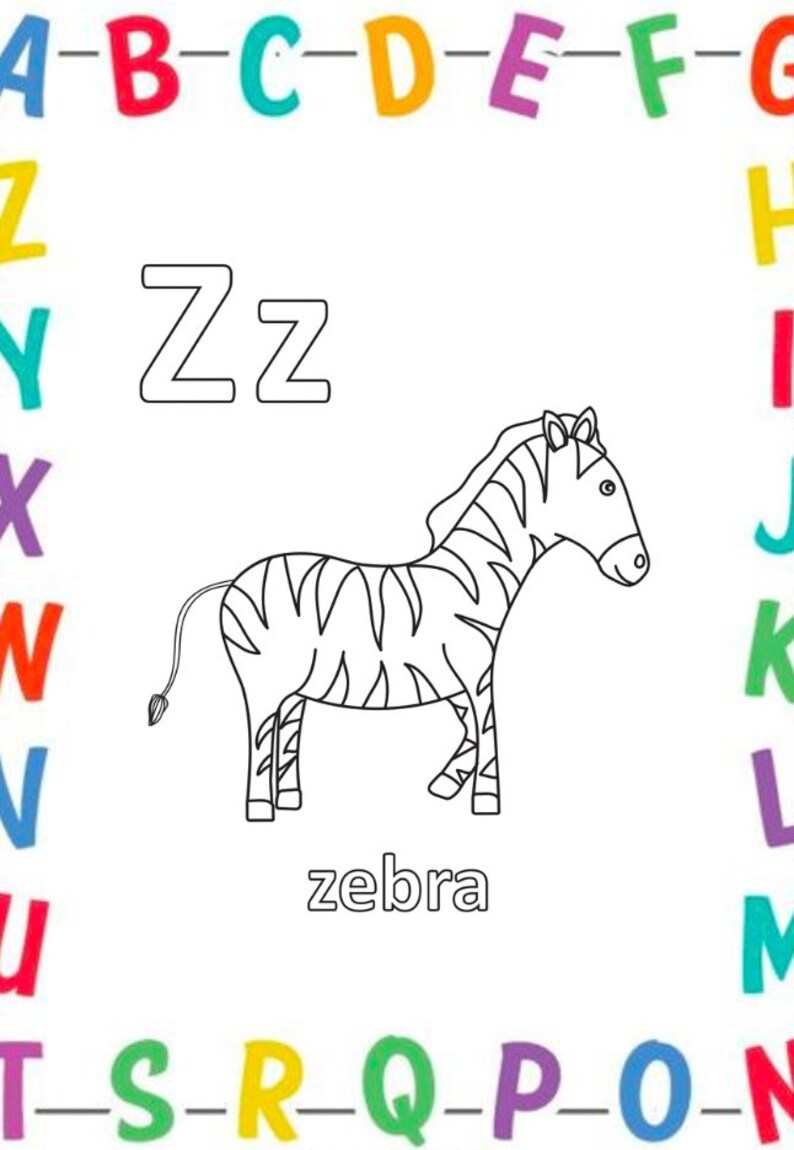 Children's Alphabet Coloring Book - Etsy