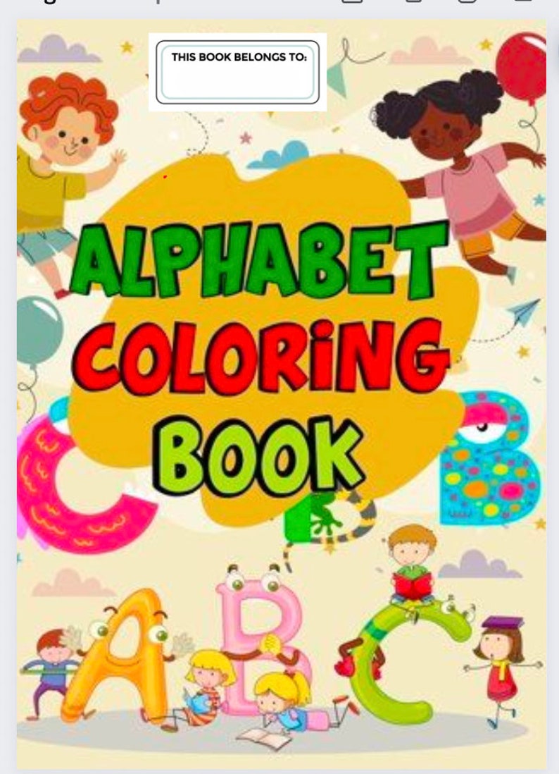 Children's Alphabet Coloring Book - Etsy