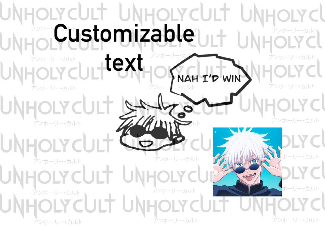 Chibi Gojo, Customizable Text, Jjk, Decal, Bumper Sticker - Etsy