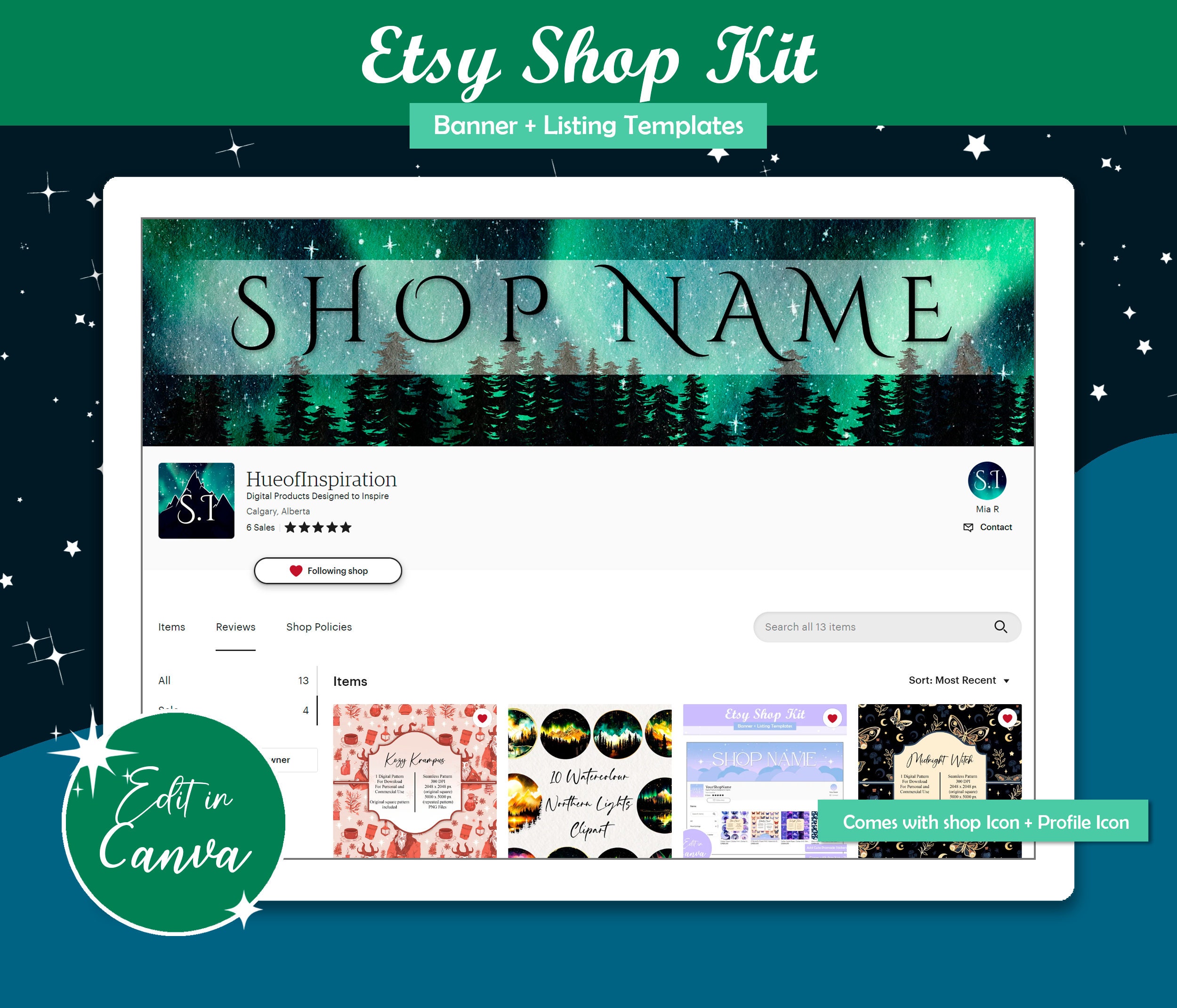 Etsy Shop Banner Templates Etsy Branding Kit Editable - Etsy