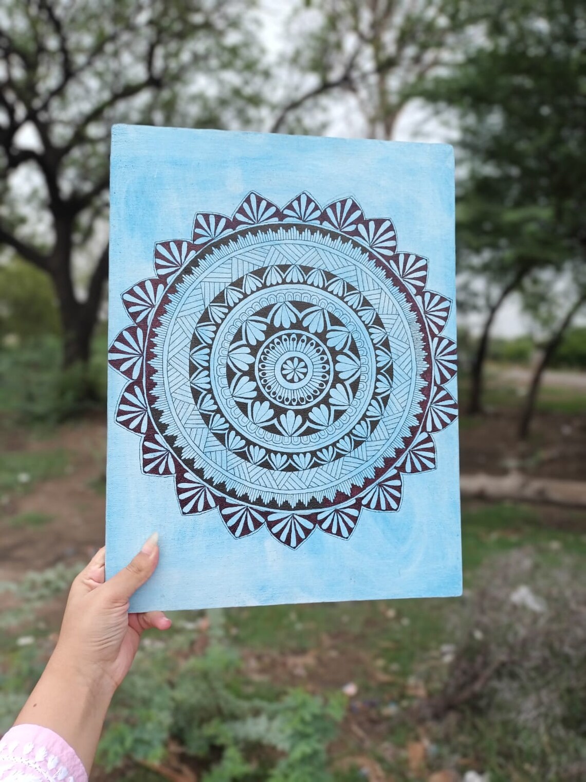 Mandala Art on 12x16.5 Canvas Board Without Wooden Frame With Aesthetic ...