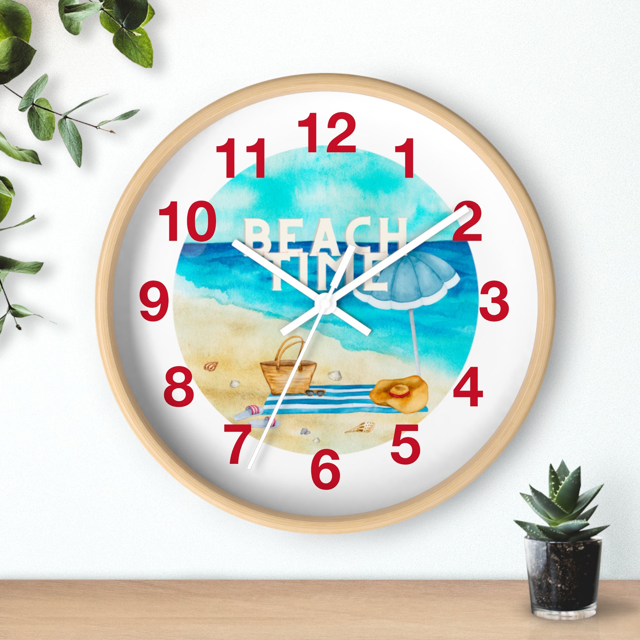 Beach Time Summer Wall Clock Beachy Home Decor Boho - Etsy