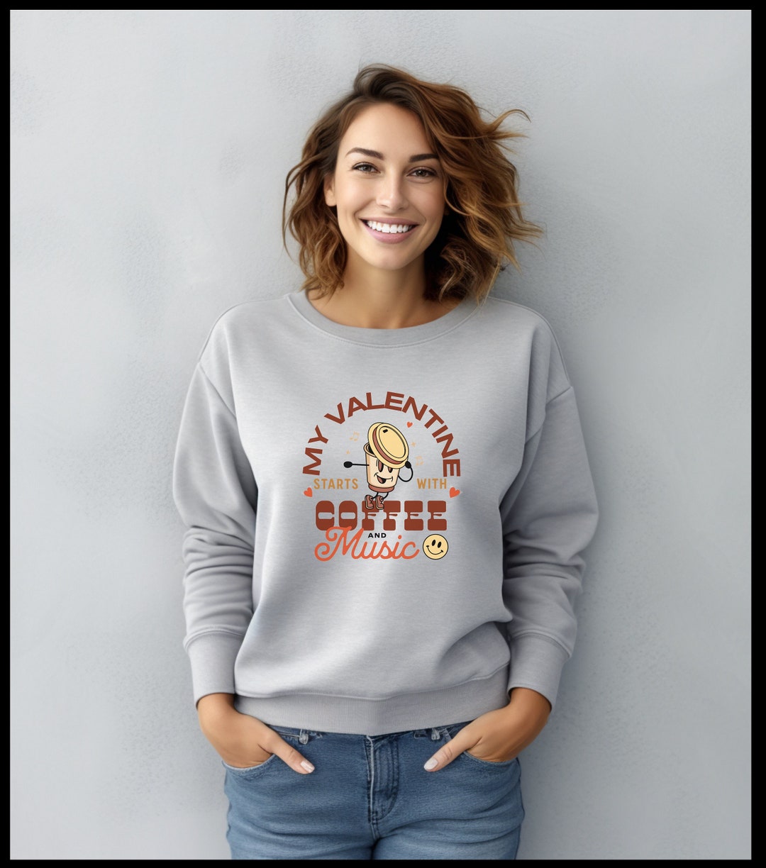 Coffee and Music Sweatshirt,retro Valentines Gift,vintage Style ...