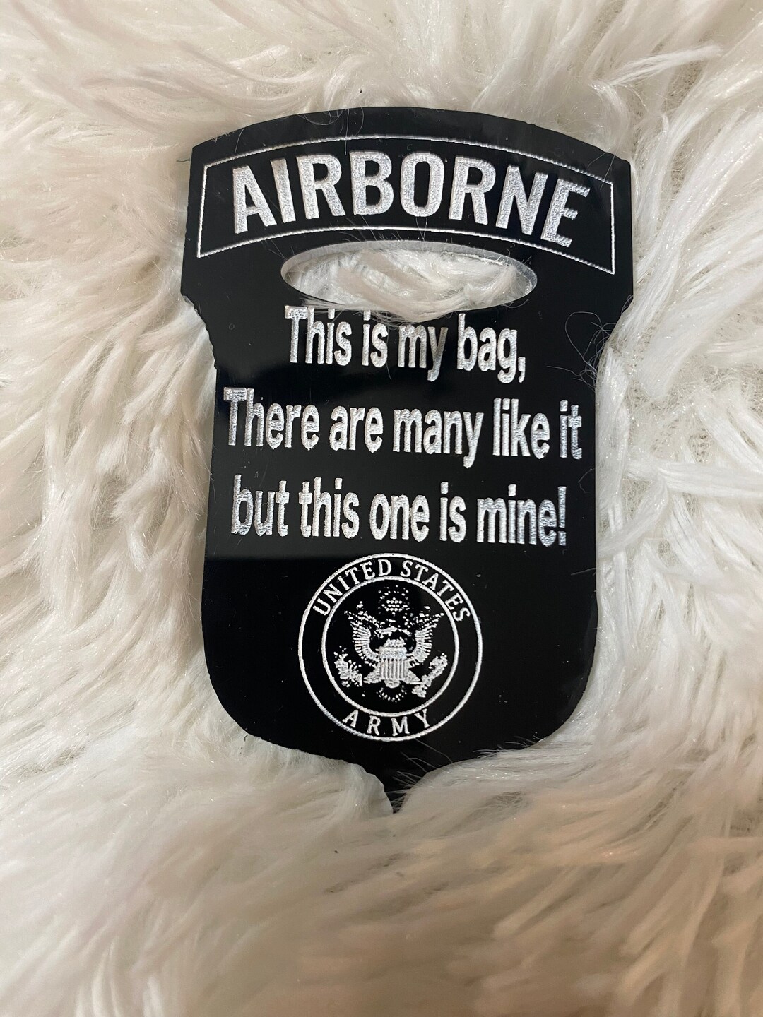 Bag Tag With US Army 101st Airborne Shield Background - Etsy