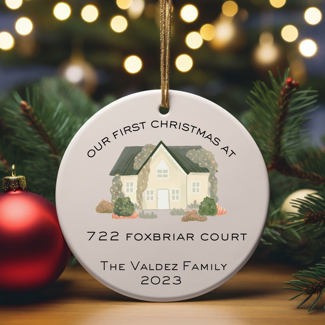 Personalized New Home 2024 Photo Ornament, Custom House Address ...