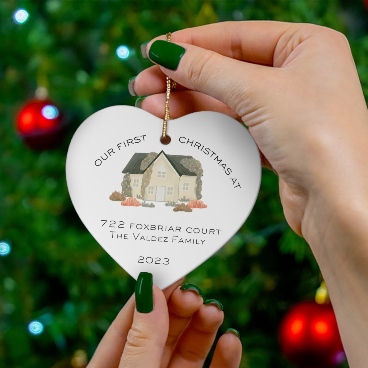 Personalized New Home 2024 Photo Ornament, Custom House Address ...