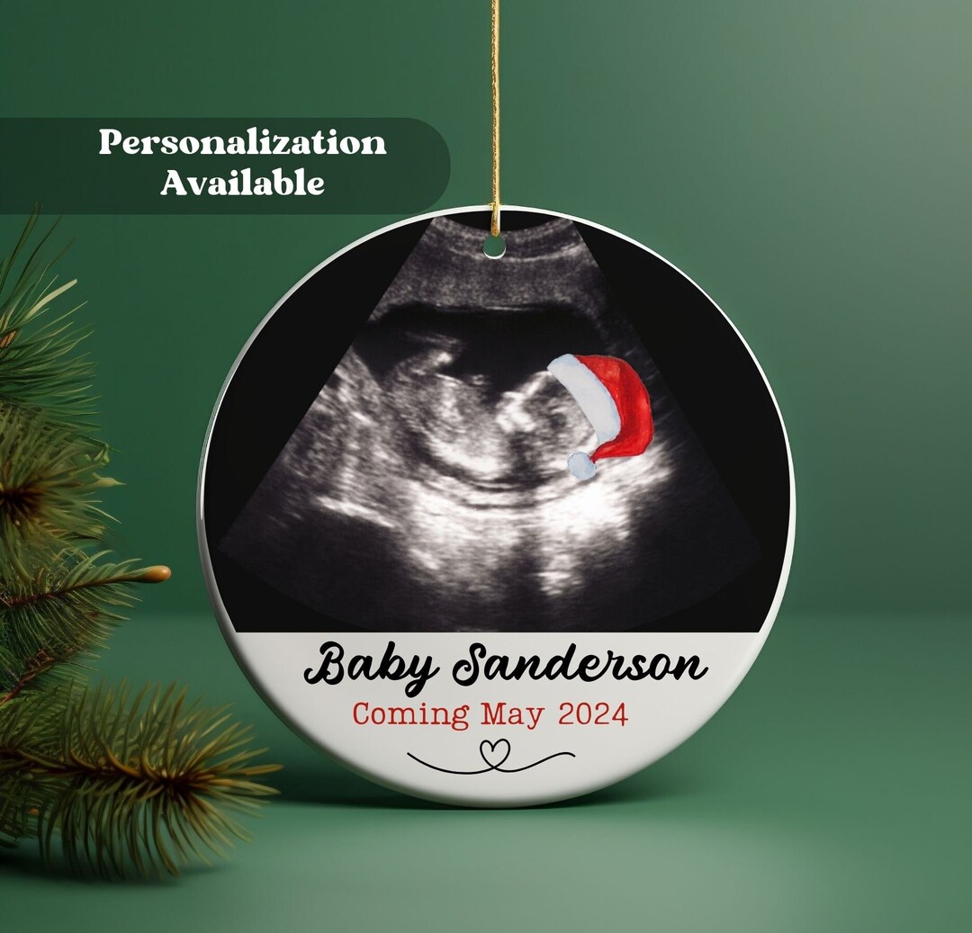 Sonogram Announcement, Ultrasound Ornament Gift, Pregnancy Announcement ...