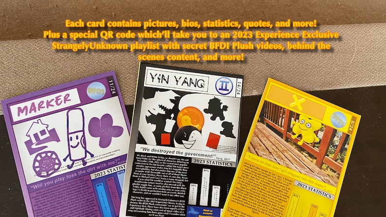 BFDI and Inanimate Insanity Plush Trading Cards 2023 Experience Series ...