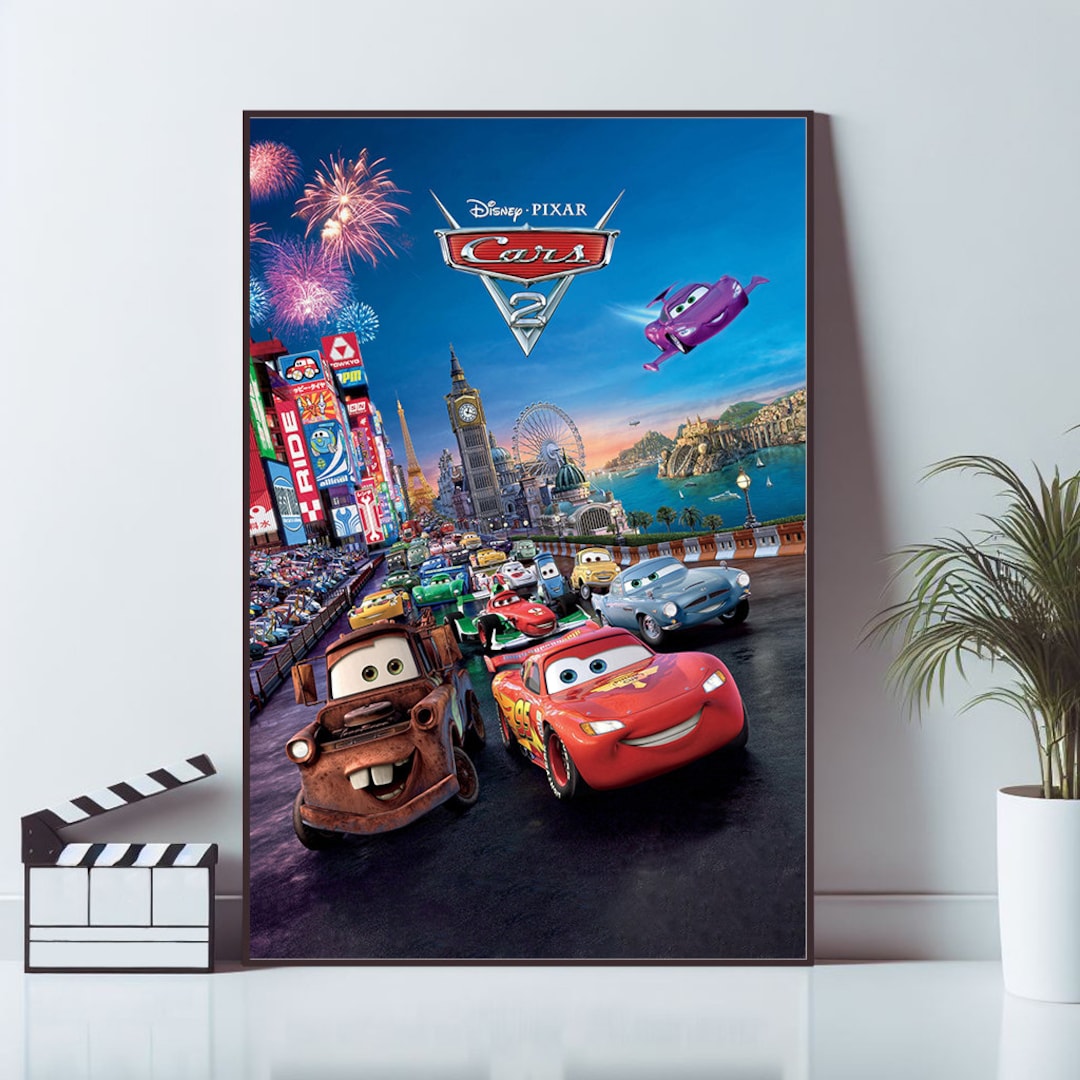 Cars 2 Movie Poster, Wall Art Prints, Art Poster, Canvas Material Gift ...