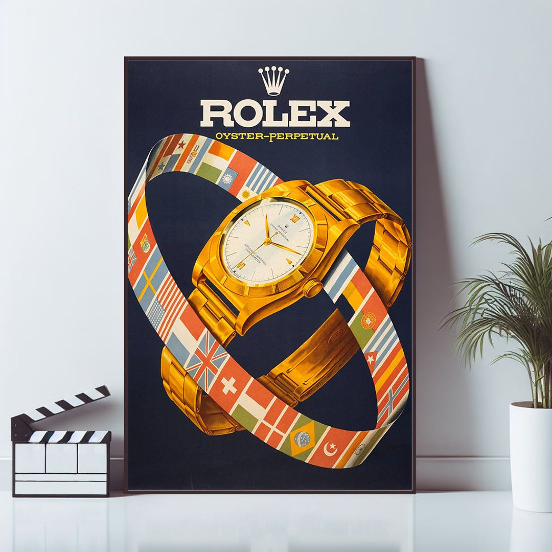 Rolex Poster Oyster Perpetual Vintage, Wall Art Prints, Canvas Material ...