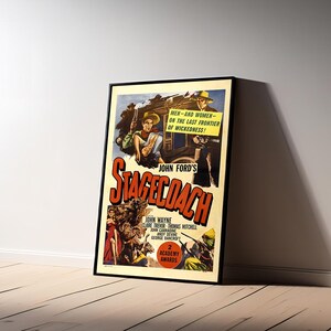 Stagecoach, Movie Poster, Wall Art Prints, Art Poster, Canvas Material ...