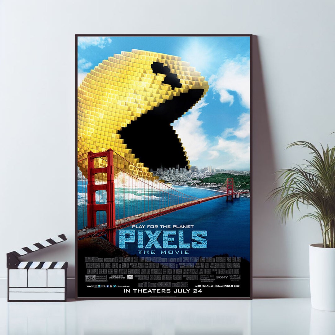 Pixels Movie Poster, Wall Art Prints, Art Poster, Canvas Material Gift ...