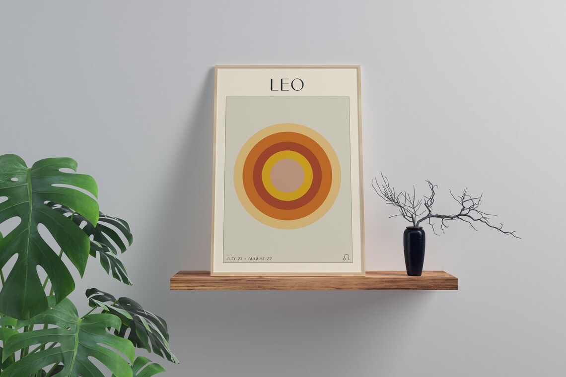 LEO Zodiac Printable Wall Art Digital Download Star Sign - Etsy