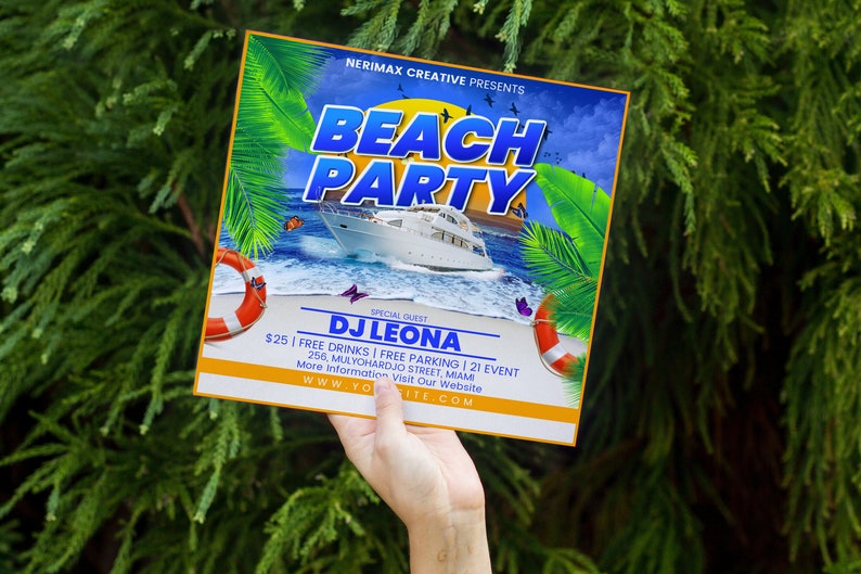 Photoshop Beach Yatch Summer Party | DIY Flyer Template Design | Summer ...
