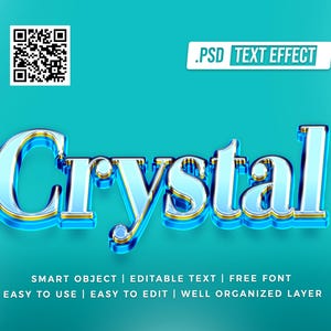 Crystal PSD 3D Text Effect Editable | Text Effect, Styles, Photoshop ...