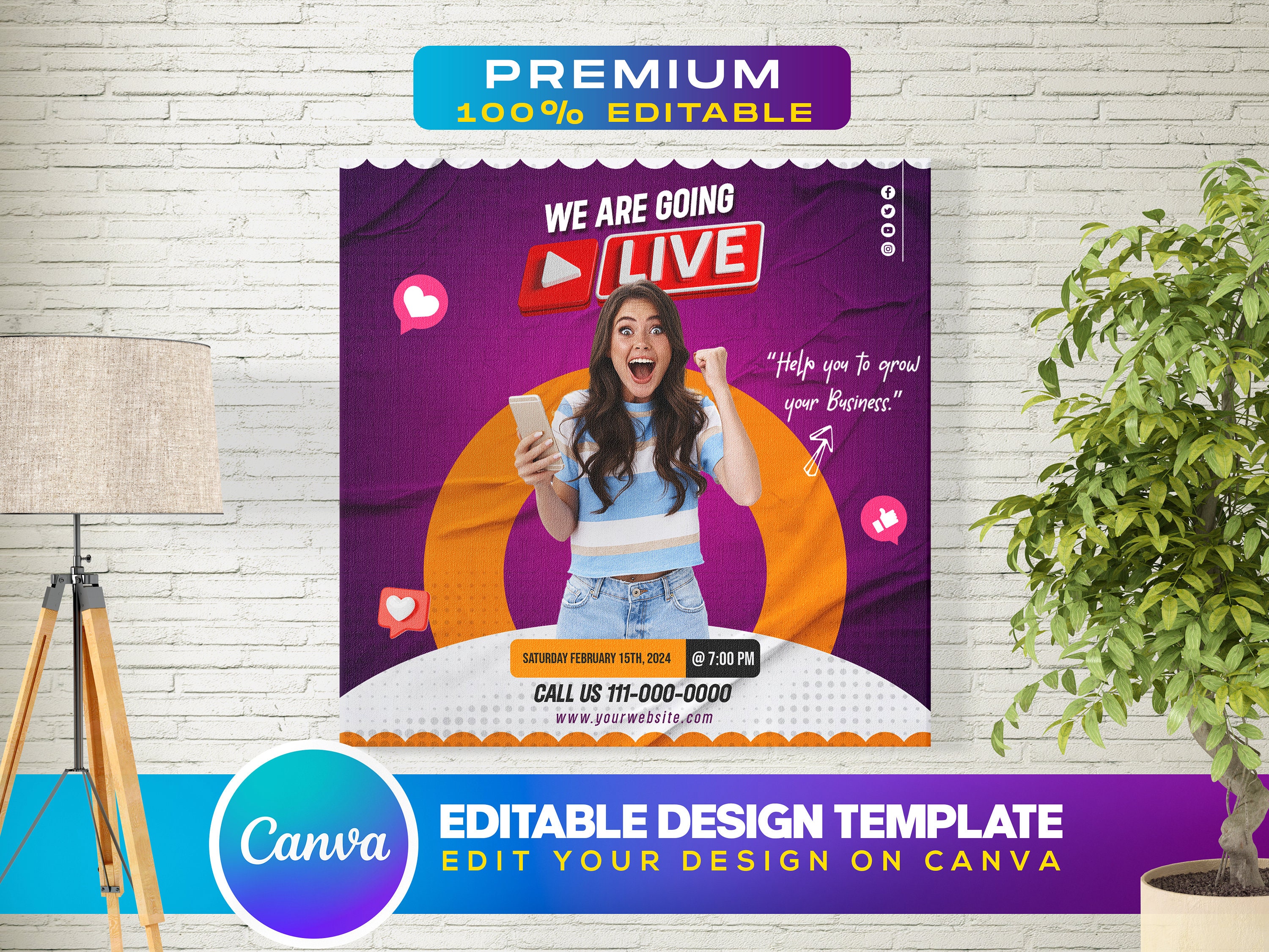 Going Live Flyer, DIY Flyer Template Design, Livestream Flyer, Client ...