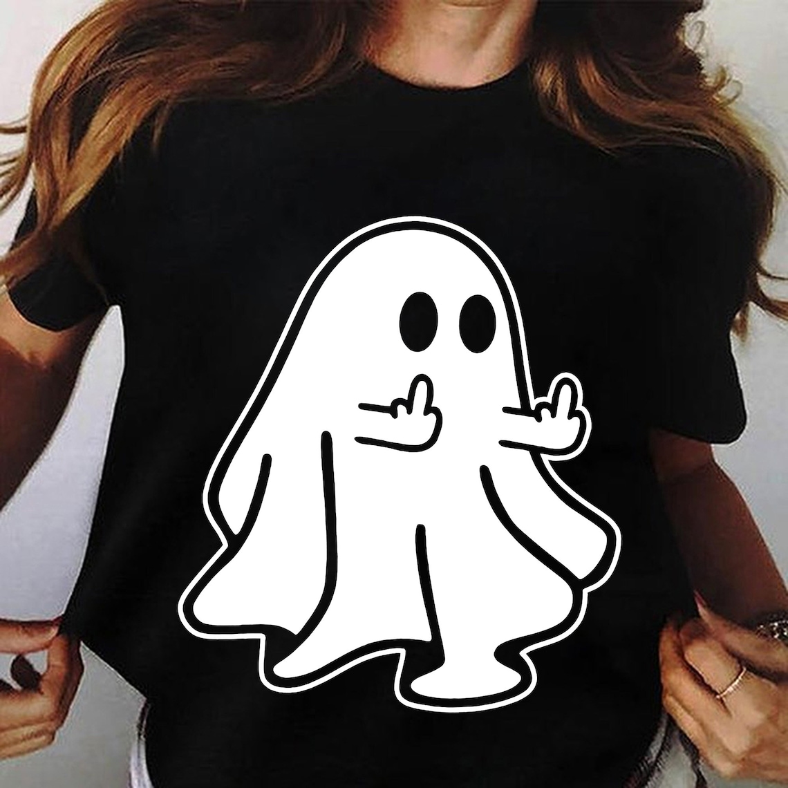 Ghost Middle Finger Png, Halloween Png, Png File for Cricut, Cute Ghost ...