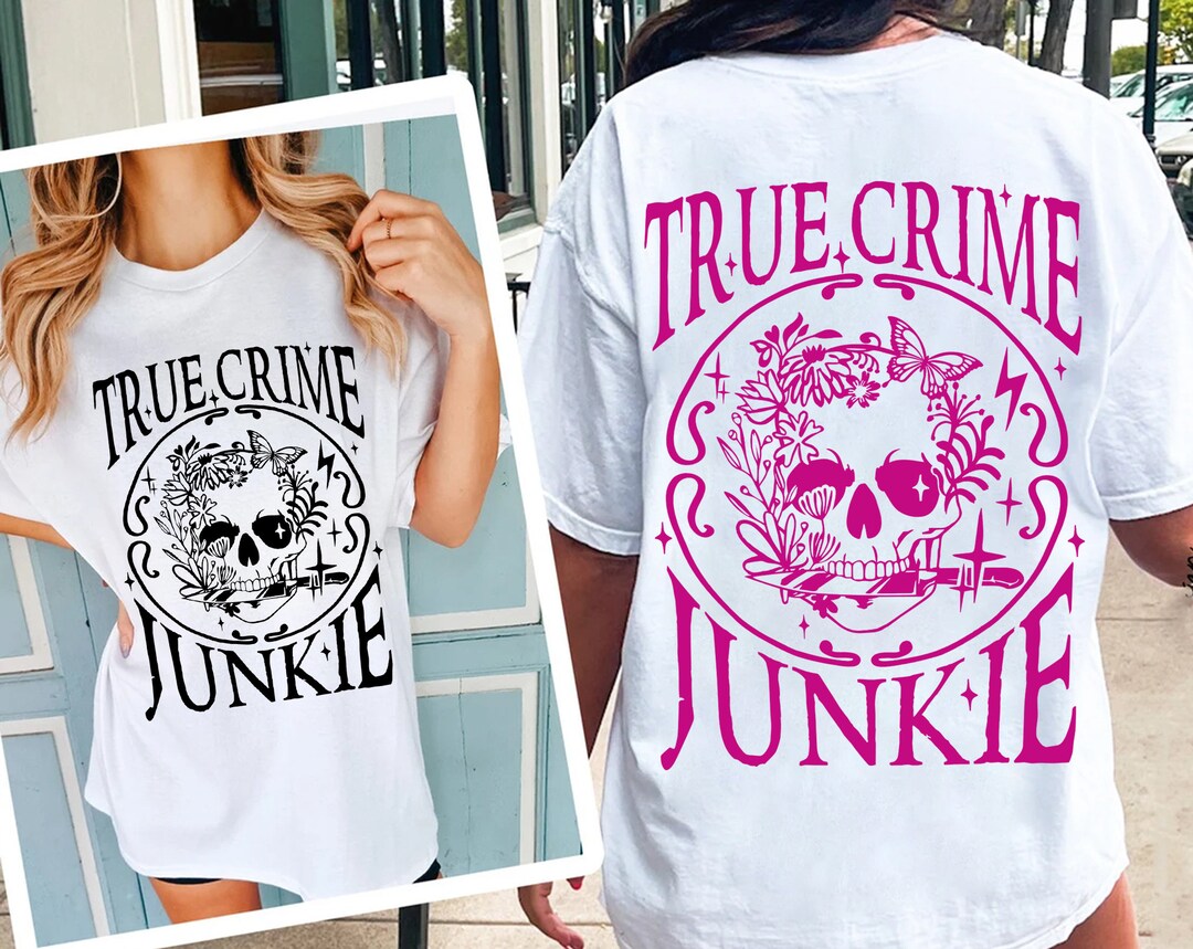 True Crime Junkie Png, Adult Humor Boho Retro Gothic Flower Skull Retro ...