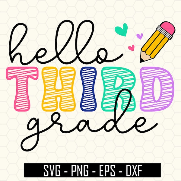 Third Grade Svg - Etsy