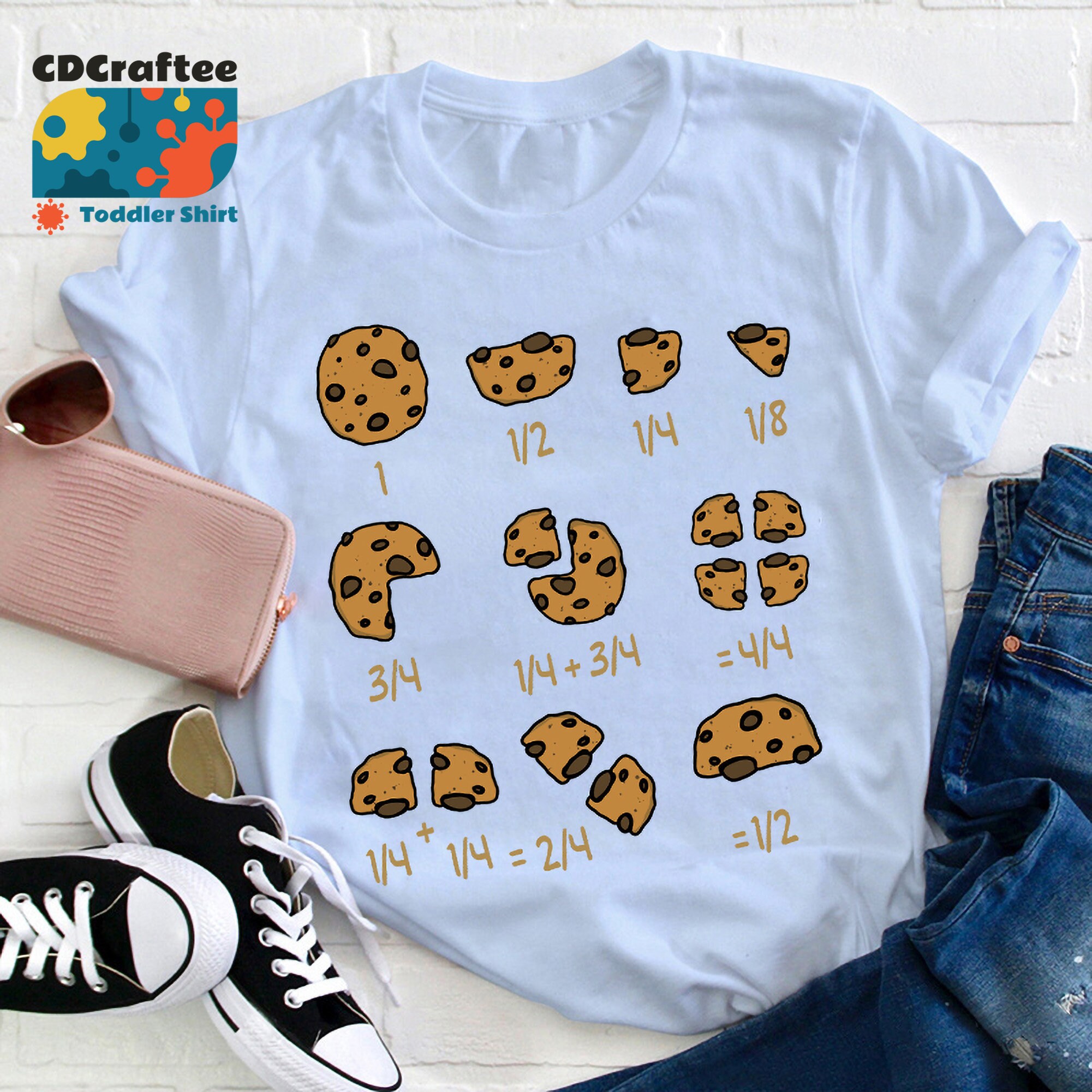Cookie Fractional Numbers Math Teacher T-shirt, Cookie Shirt, Teacher ...