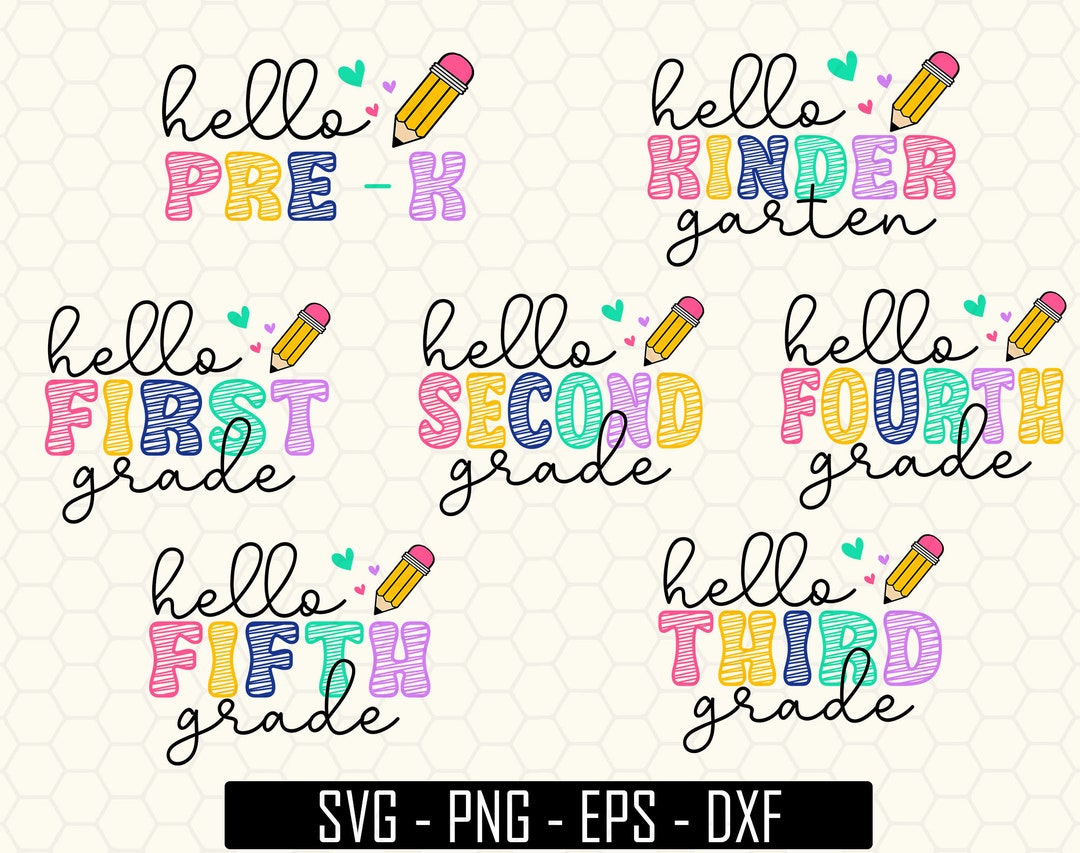 Back to School Svg Bundle, First Day of School Svg, Hello School Svg ...