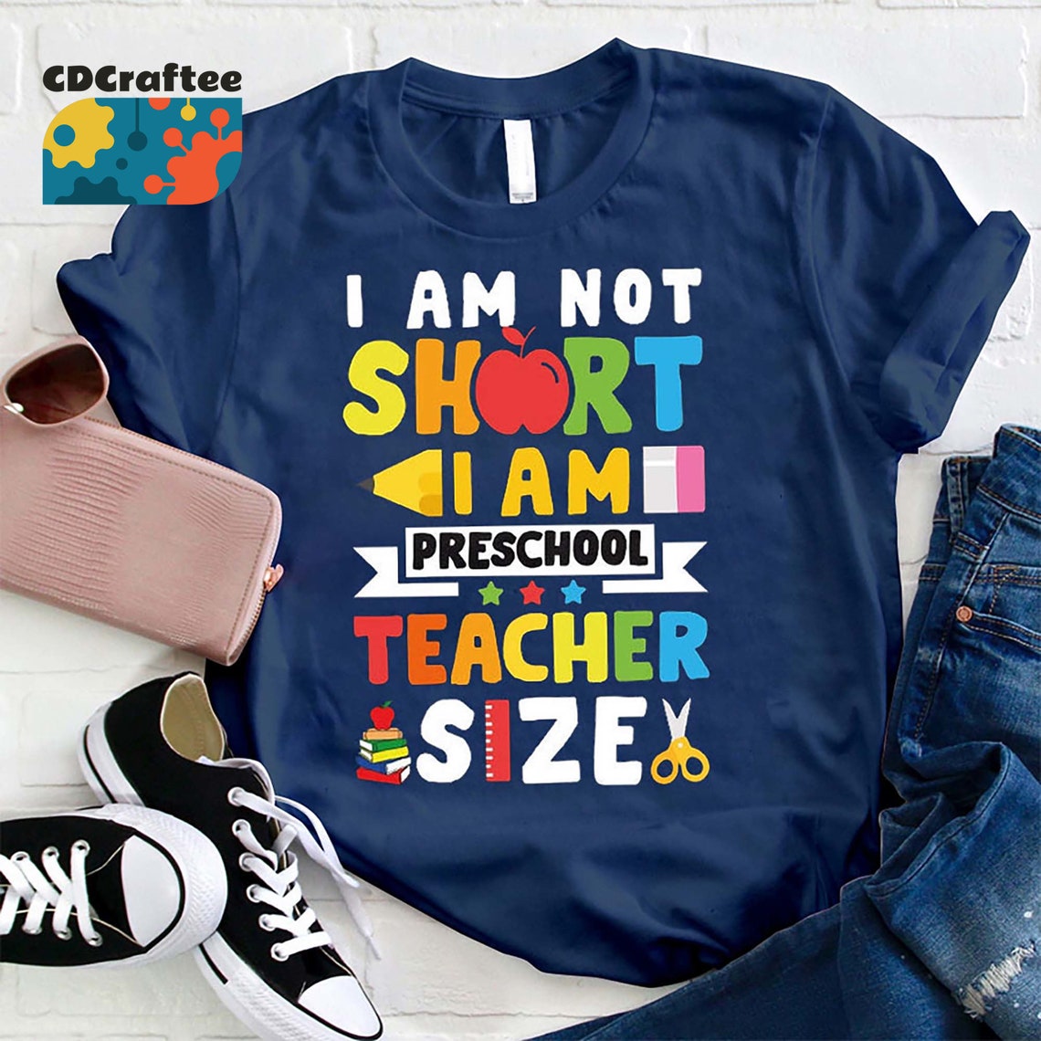 I'm Not Short Preschool Teacher T-shirt, Teacher Life Shirt ...