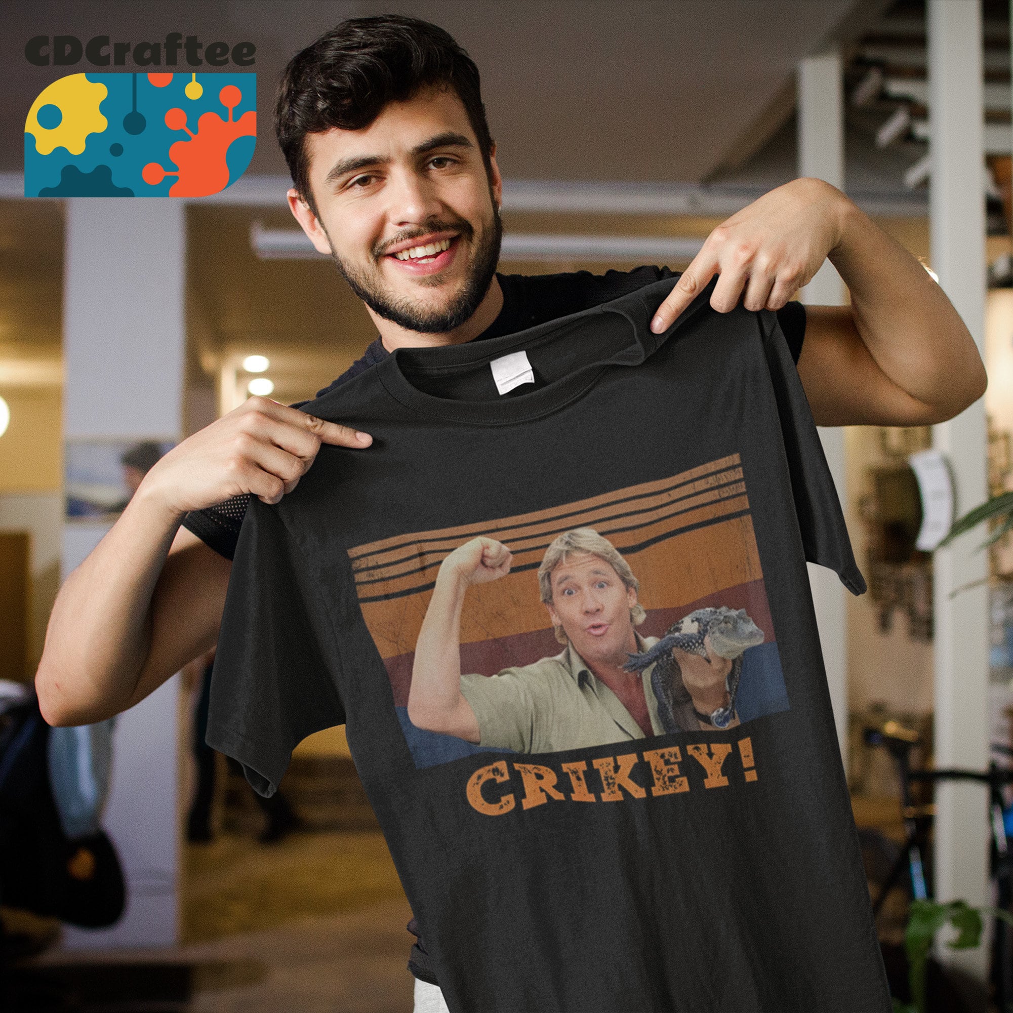 Steve Irwin Animal Lover Crikey Black T-shirt, Steve Irwin Shirt ...