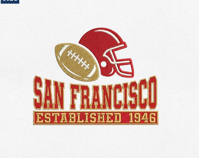 San Francisco Football Embroidery Design, Sports Helmet and Ball ...