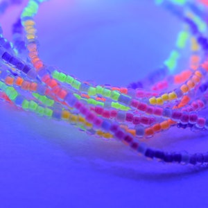 Neon Rainbow Seed Bead Stretch Bracelets SINGLES Option-luminous Neon ...