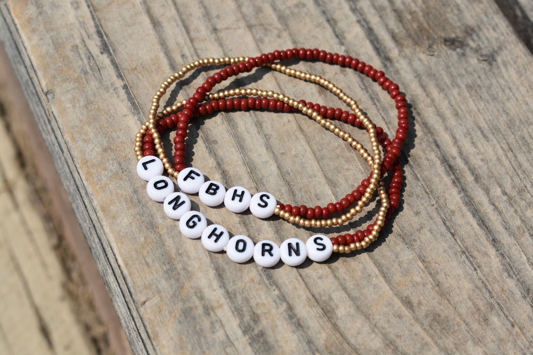Cardinal Red and Gold Team Spirit Stretch Bracelets, Double Stand ...