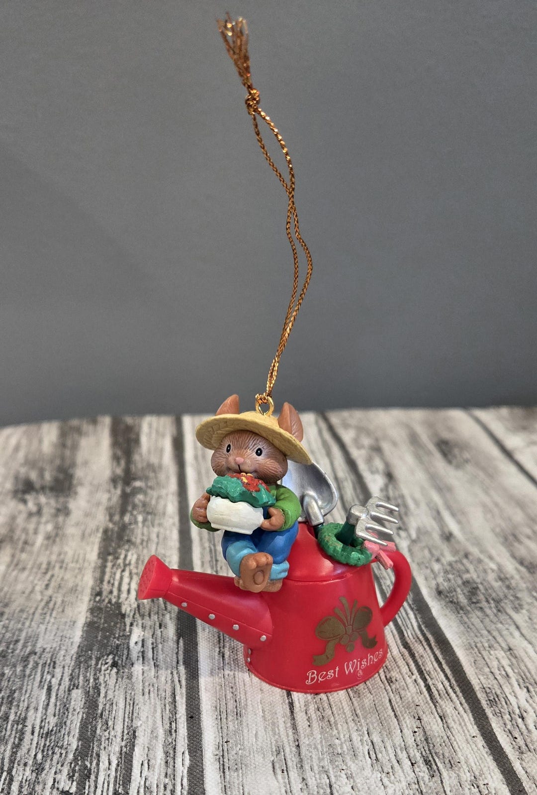 1995 Watering Can With Mouse Christmas Ornament - Etsy