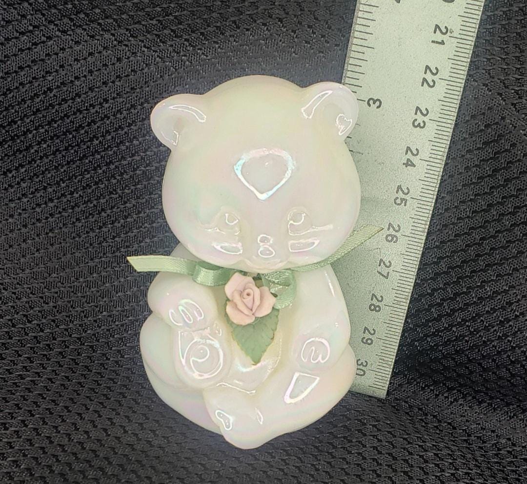 Vintage Fenton Iridescent Mother of Pearl Teddy Bear - Etsy